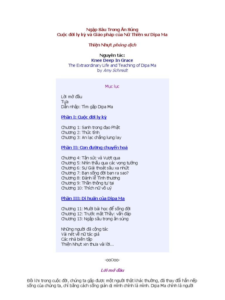 Ngập Sâu Trong Ân Sủng - Dipa ma | PDF