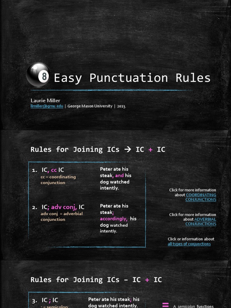 8 Easy Punctuation Rules | PDF
