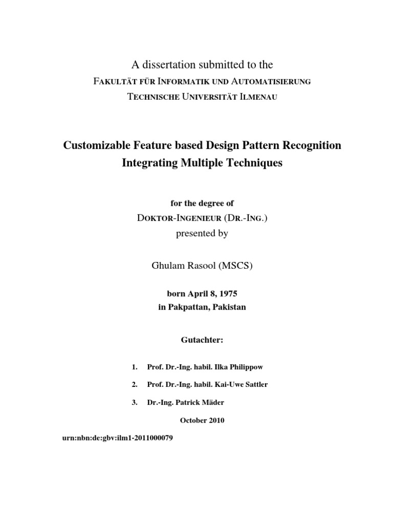 Customizable Feature Based Design Pattern Recognition Integrating Multiple Techniques | PDF ...