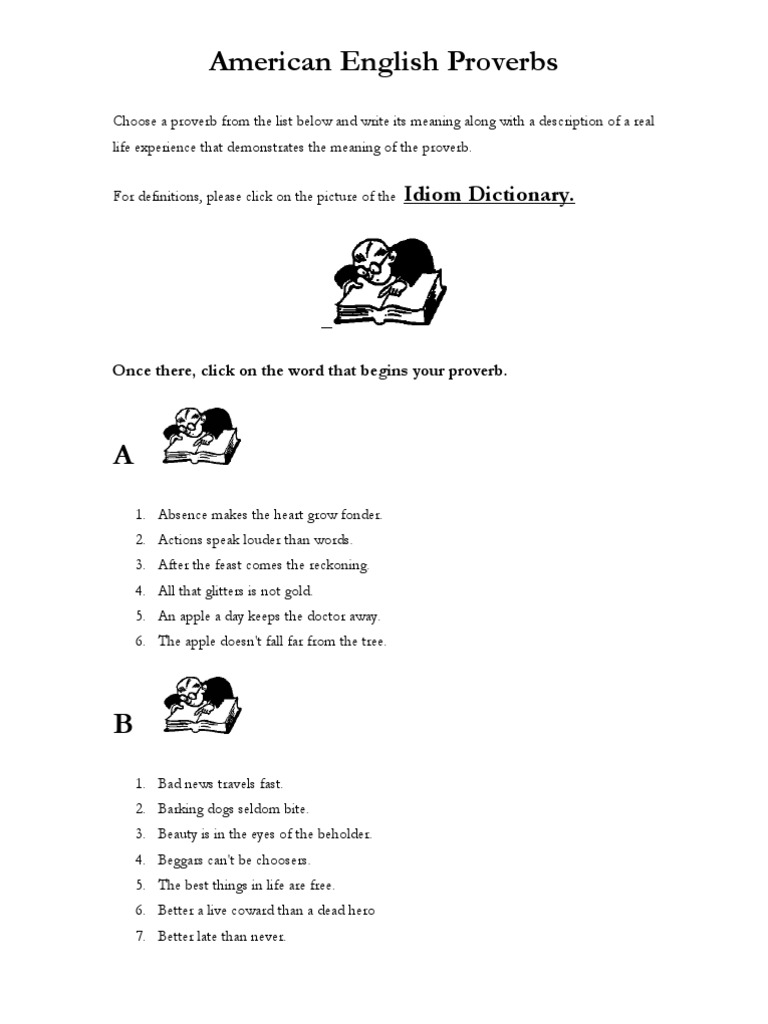 American English Proverbs - 101 | PDF | Proverb