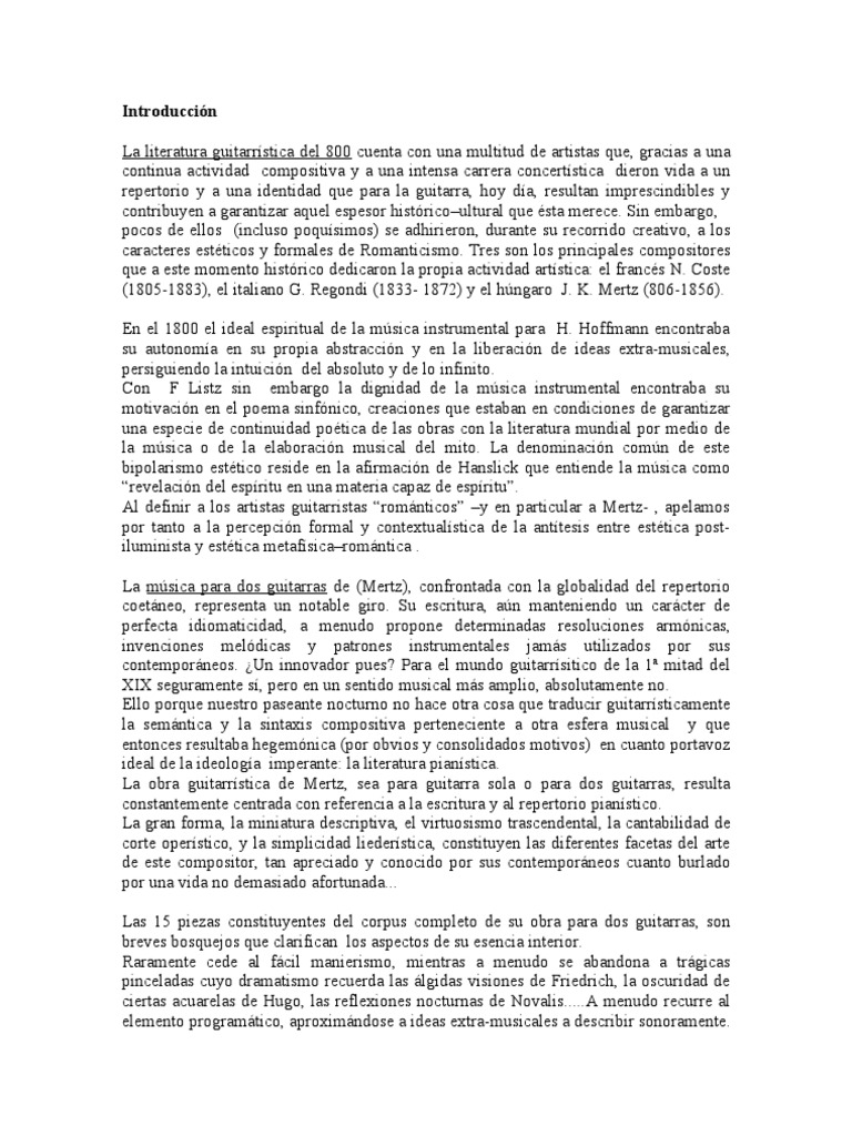 Un Ejemplo de Música Programática en El Romanticismo (J.K.Mertz) | PDF ...