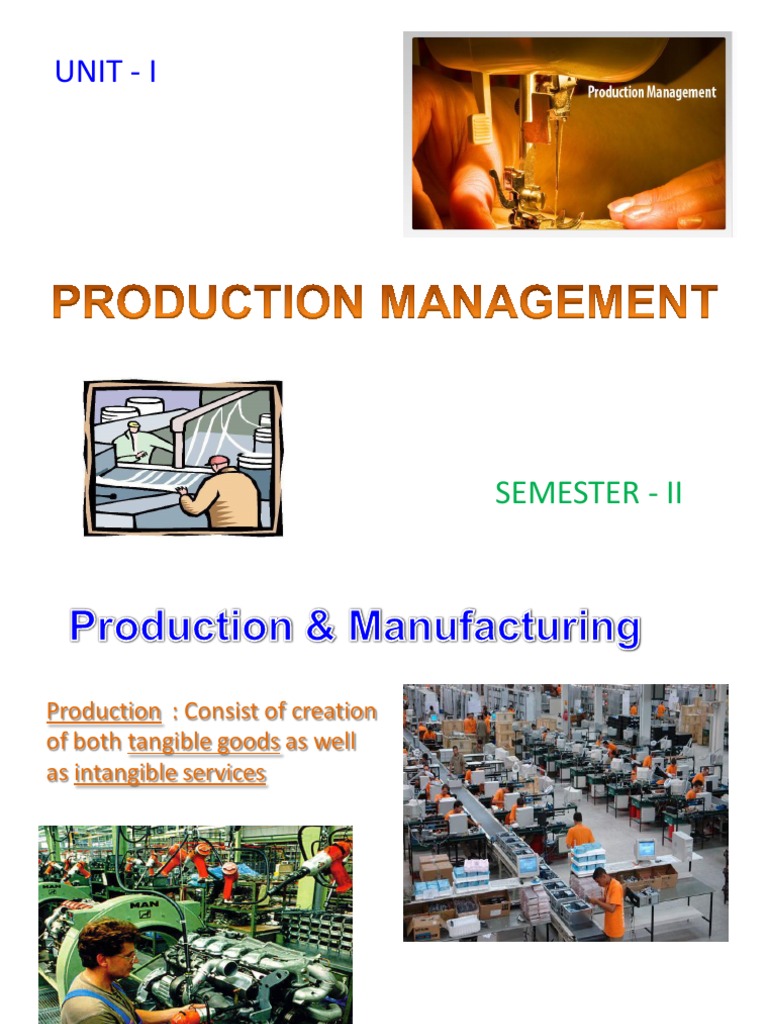 Unit - I - Production - MGT Introduction | PDF | Forecasting ...