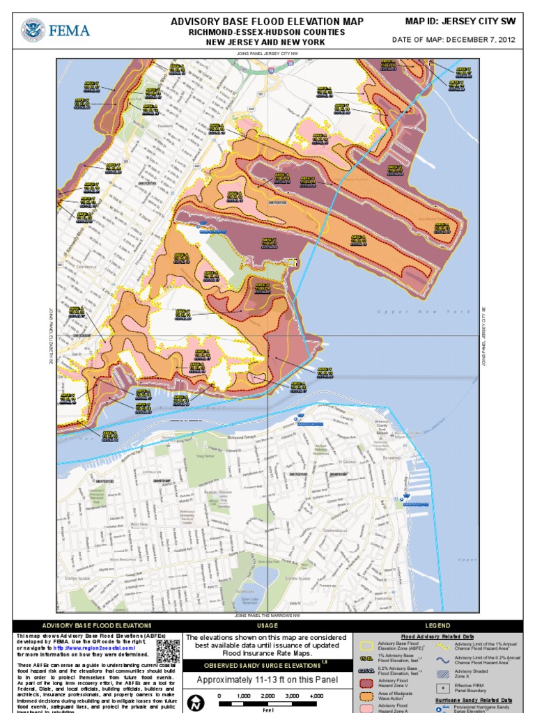 Jersey City SW Flood Map | PDF | Flood | Physical Geography