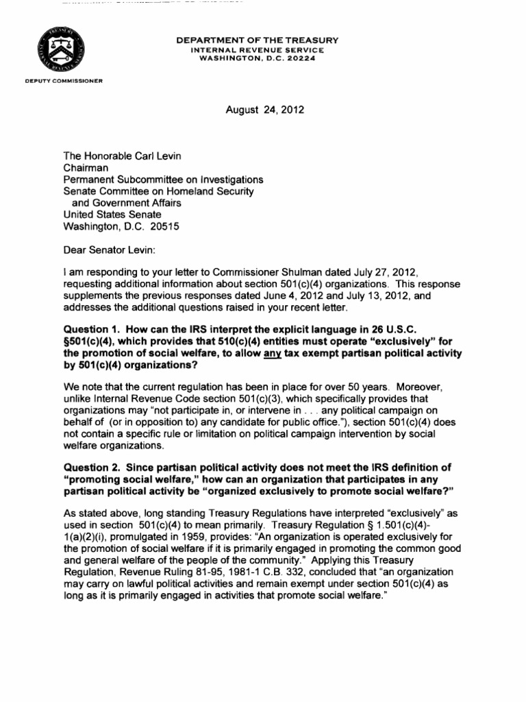 Department of The Treasury: Internal Revenue Service WASHINGTON, D.C ...