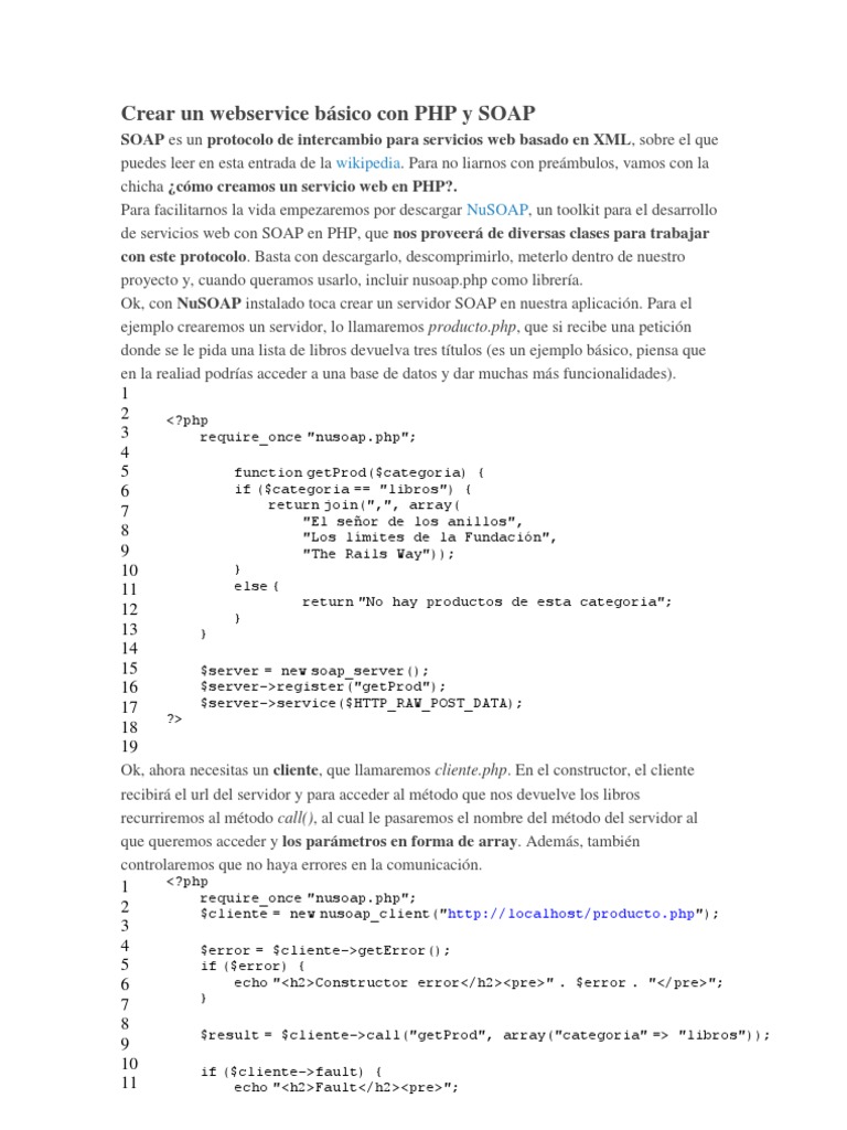Crear Un Webservice Básico Con PHP y Java | PDF | Java (lenguaje de programación) | Frijoles Netos