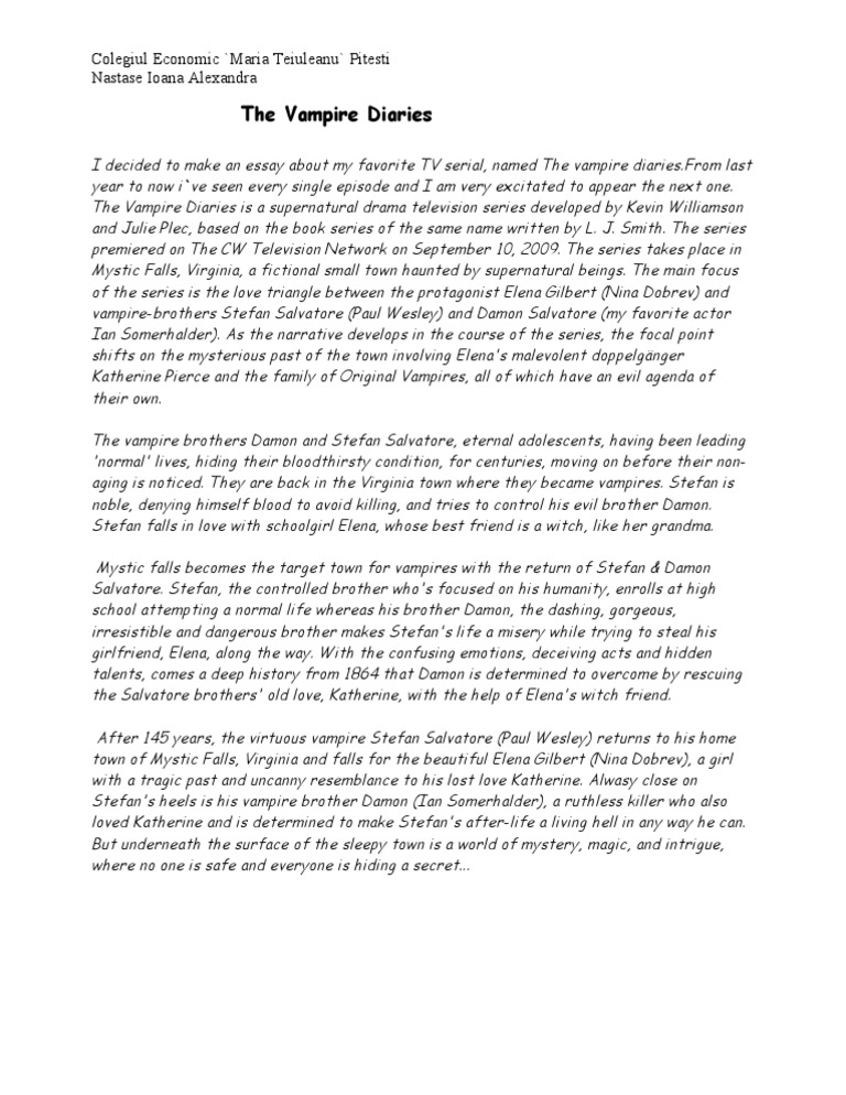 The Vampire Diaries | PDF | The Vampire Diaries | Damon Salvatore