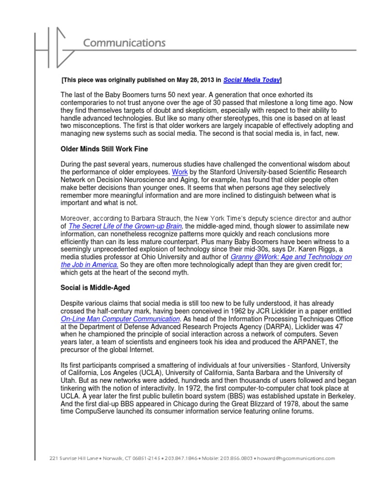 Social Media Is A Baby Boomer | PDF | Social Media | Popular Culture ...