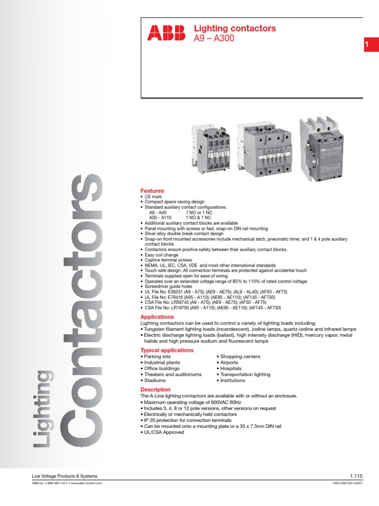 Lighting Contactor | PDF | Manufactured Goods | Electrical Equipment