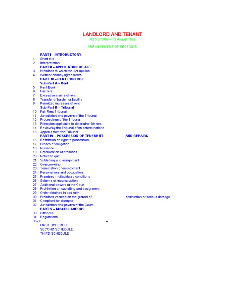 Landlord and Tenant Act | PDF | Leasehold Estate | Eviction