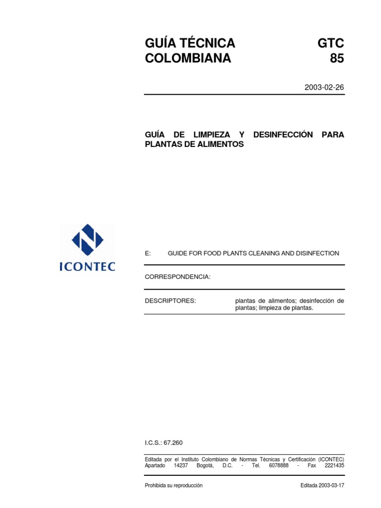 GTC85 Guia Limpieza y Desinfeccion PDF | PDF | Tensioactivo | Detergente