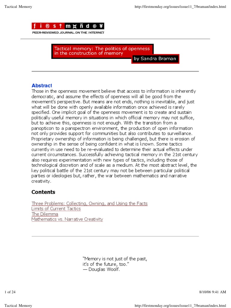 Tactical Memory | PDF | Trade Secret | Privacy