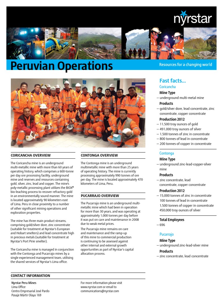 Peruvian Operations: Fast Facts.. | PDF | Mining | Gold