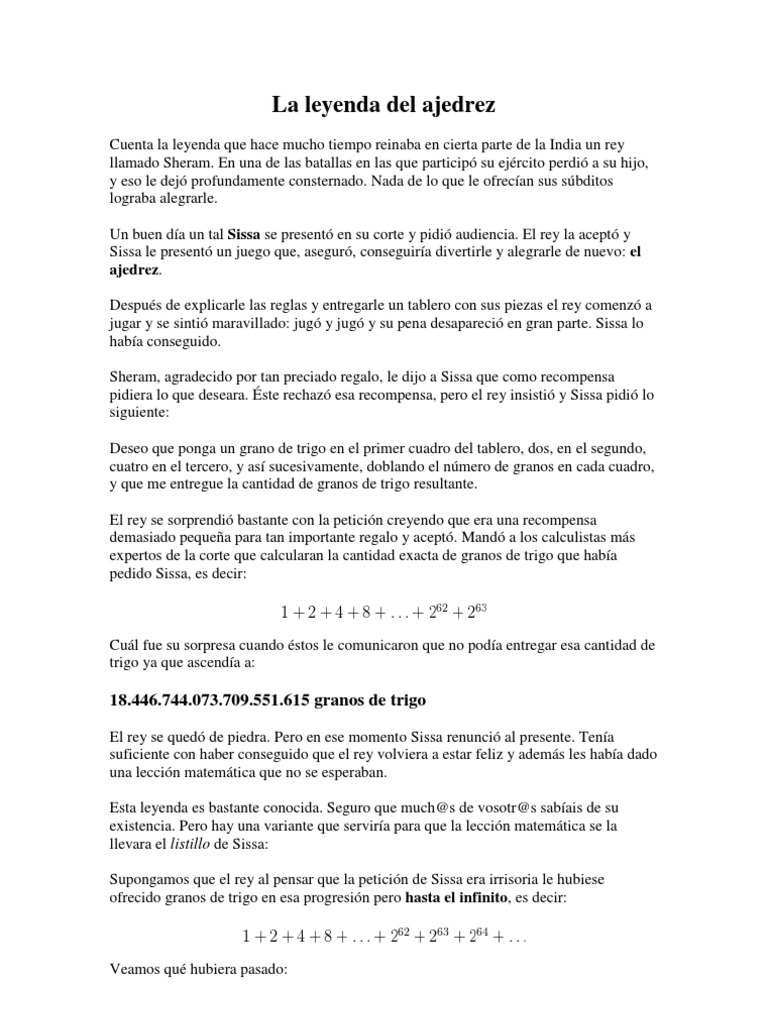 La Leyenda Del Ajedrez | PDF