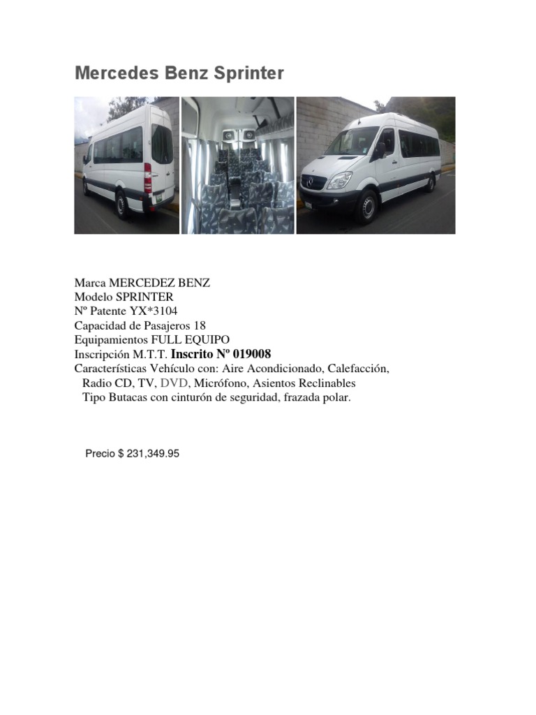 Mercedes Benz Sprinter | PDF | Mercedes Benz | Motor diesel
