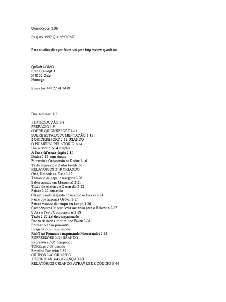 Manual QReport | PDF | Tempo | Dados