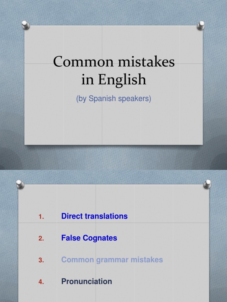 Common Mistakes in English Advanced | PDF | English Language ...