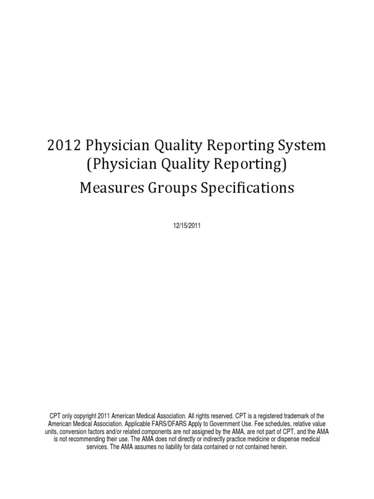 PQRS Wizard Group Measures | PDF