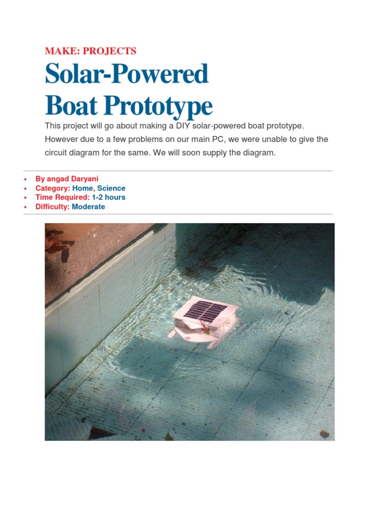 Solar-Powered Boat Prototype: Make: Projects | PDF | Electrical ...