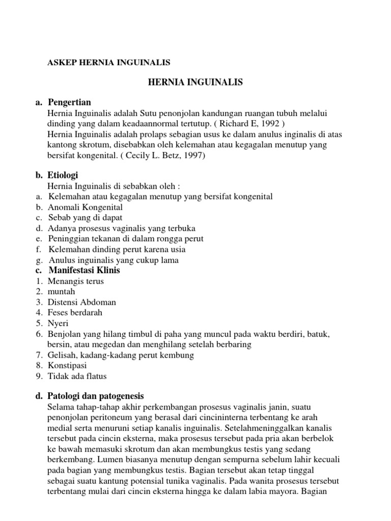 Askep Hernia Inguinalis | PDF
