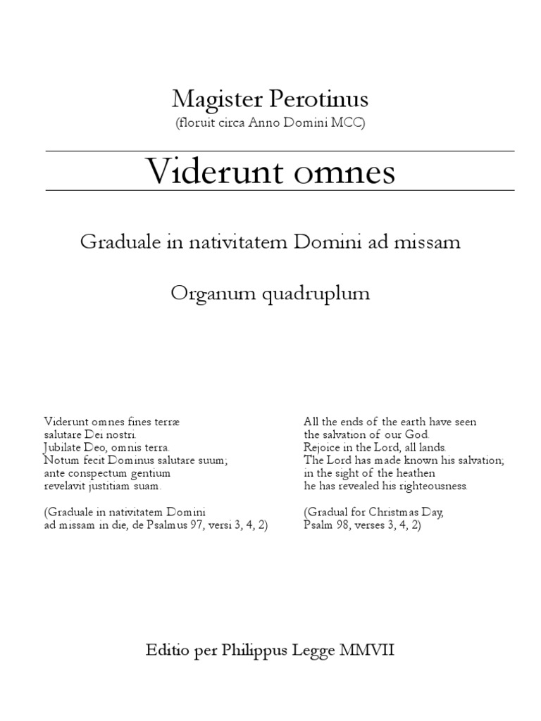 Viderunt Omnes (Pérotin) | PDF