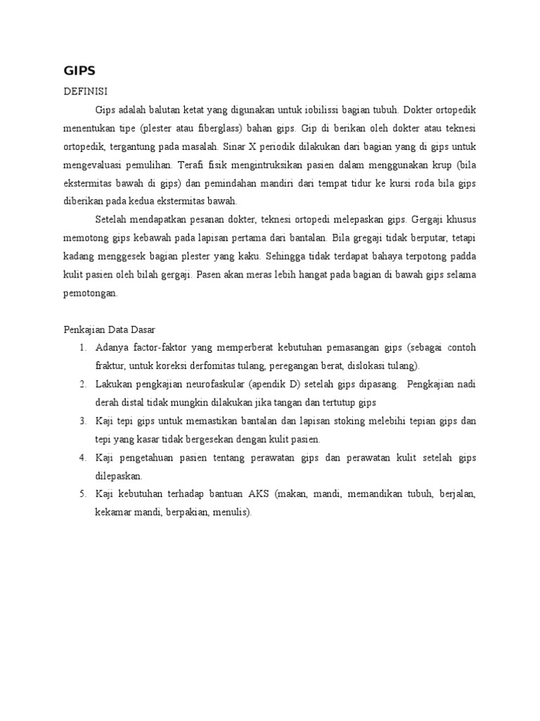 Panduan Lengkap Perawatan Gips | PDF | Sains & Matematika