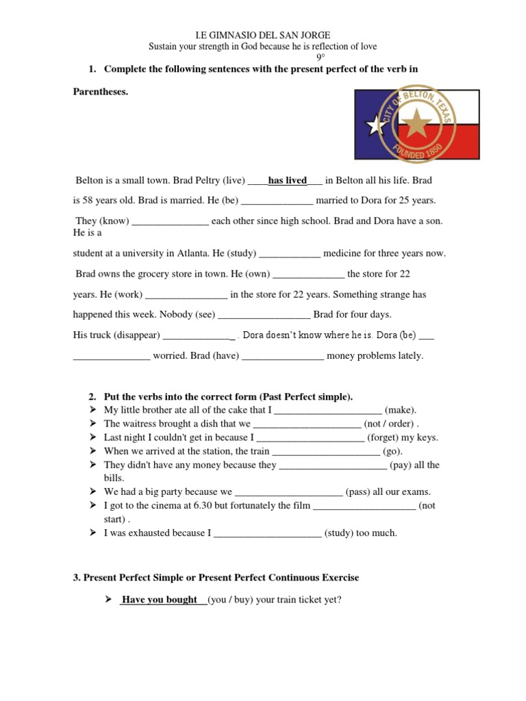 Reinforcement Activities for English Verbs | PDF | Language Arts ...