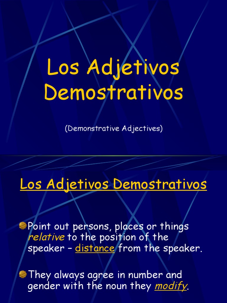 Spanish Demonstrative Adjectives | PDF