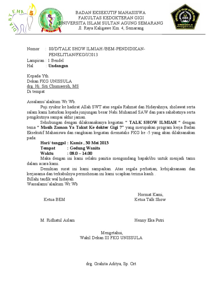 Surat Undangan Talk Show | PDF