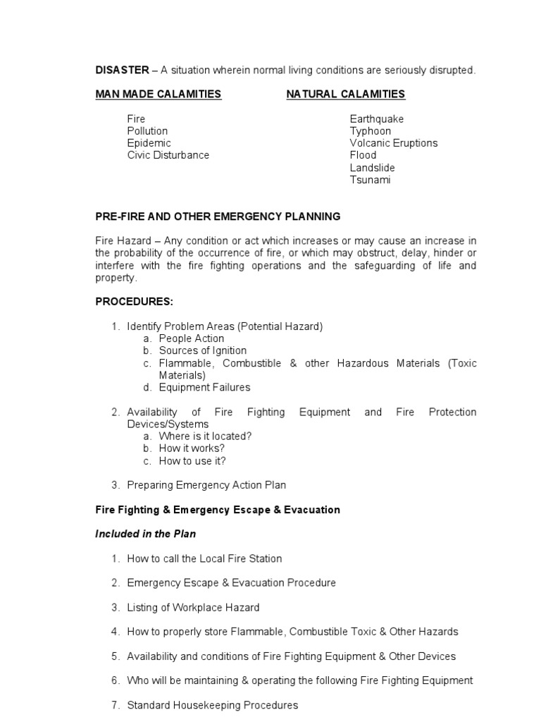 DISASTER - A Situation Wherein Normal Living Conditions Are Seriously ...