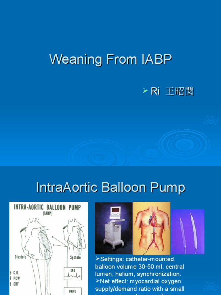 IABP Weaning Protocol and Guidelines | PDF | Ischemia | Shock (Circulatory)