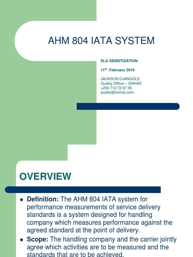 Ahm 804 Iata (Sla) | PDF | Service Level Agreement | Cargo