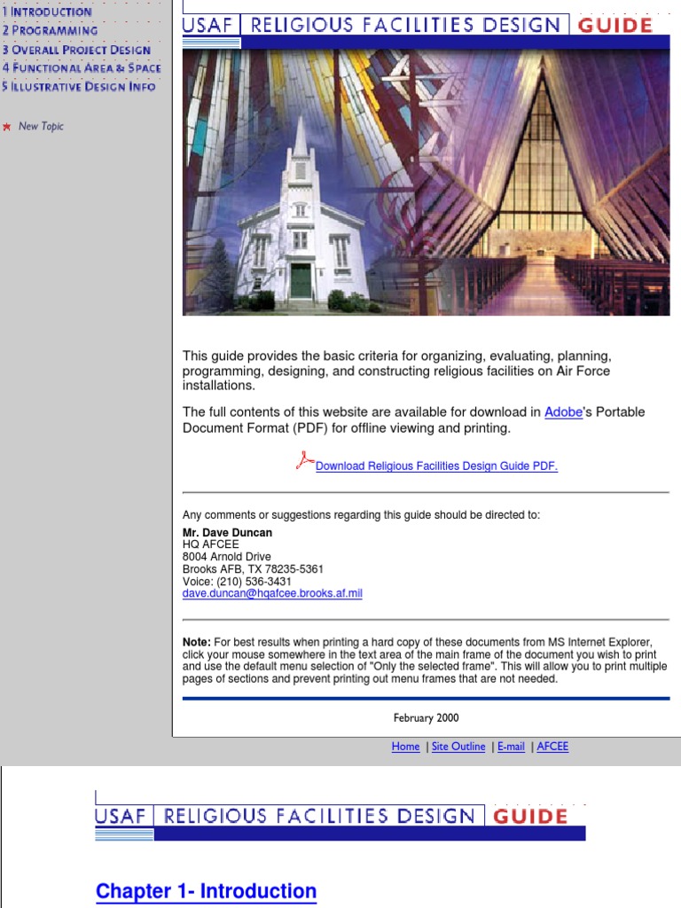 USAF Chapel Design Guide | PDF | Hvac | Portable Document Format