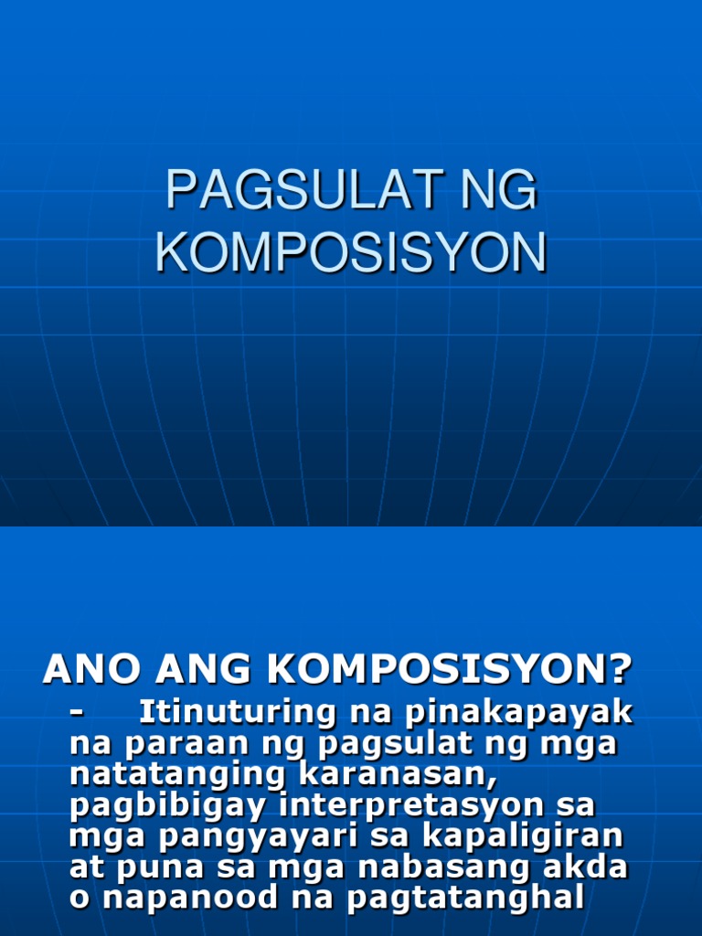 Pagsulat NG Komposisyon | PDF