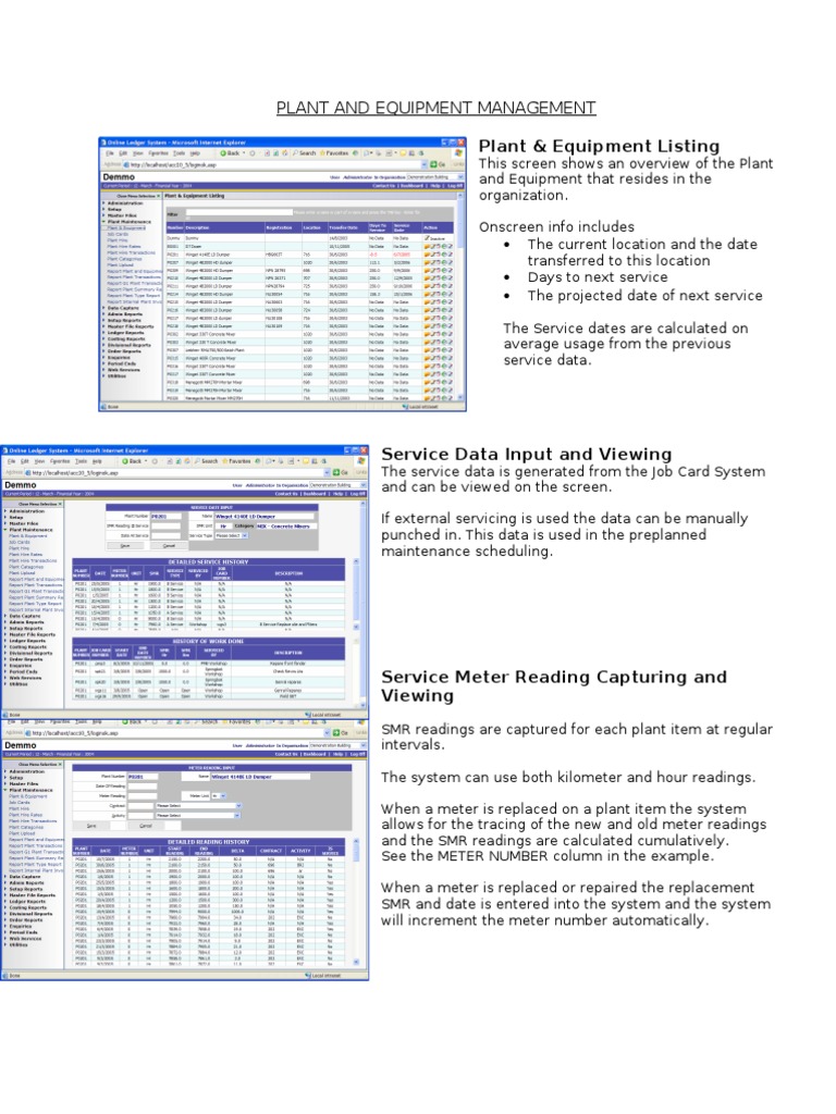 Plant & Equipment Management Guide | PDF | Pro Forma | Computing