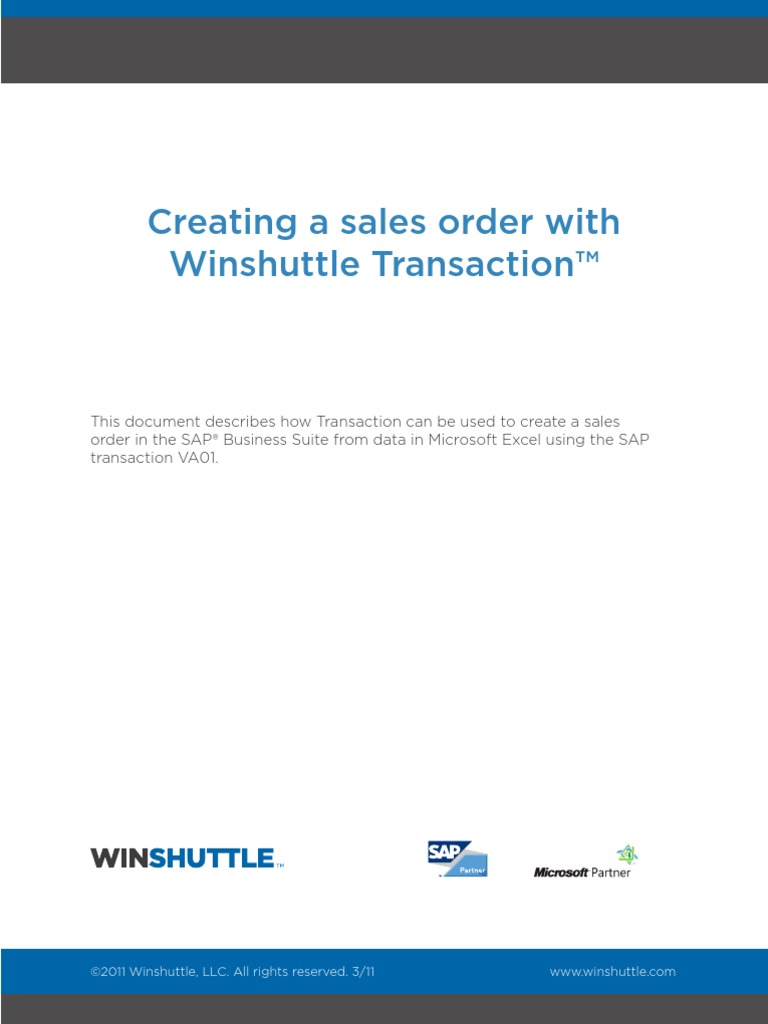 Winshuttle VA01 StepbyStepGuide PDF | PDF