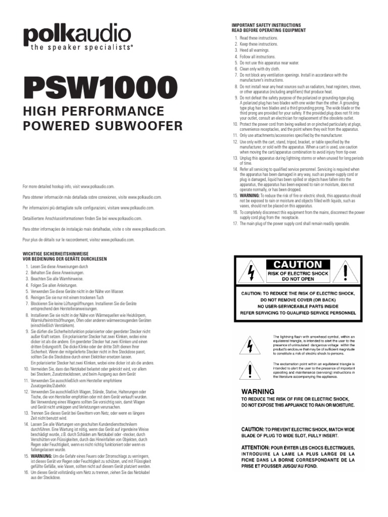 Psw1000 Manual Pdf Electrical Connector Ac Power Plugs And Sockets