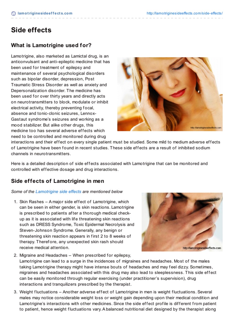 Lamotrigine Side Effects Overview | PDF