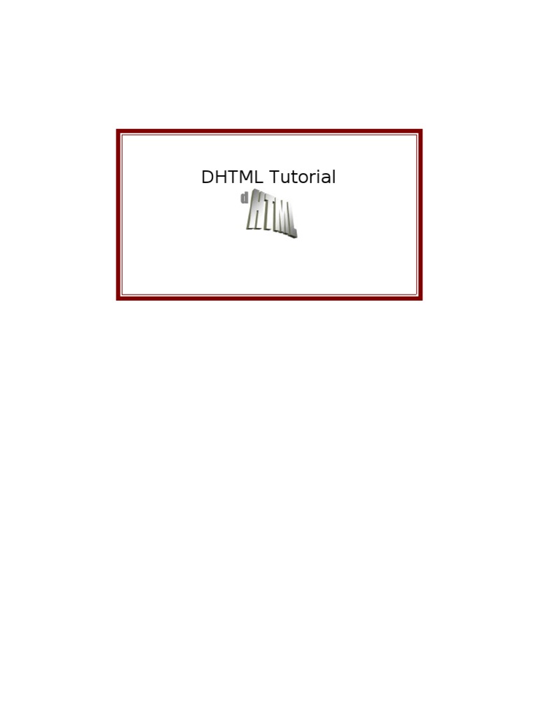 How To DHTML (Tutorial) | PDF | Dynamic Html | Document Object Model