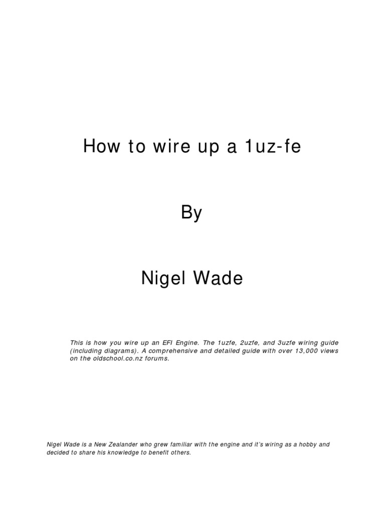 This Is How You Wire Up A 1UZ-FE Engine | PDF | Fuel Injection | Engine ...