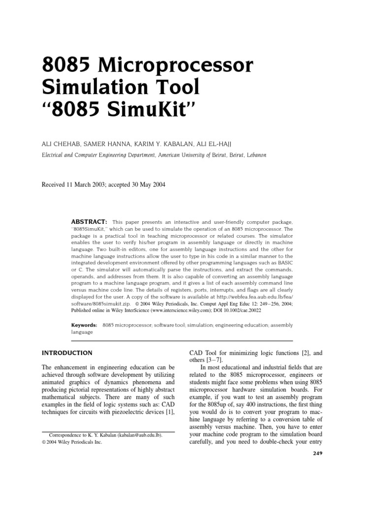 8085 Simulator | PDF | Computer Program | Programming