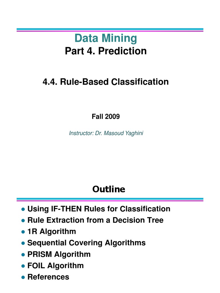 DM 04 04 Rule-Based Classification | PDF | Statistical Classification | Algorithms