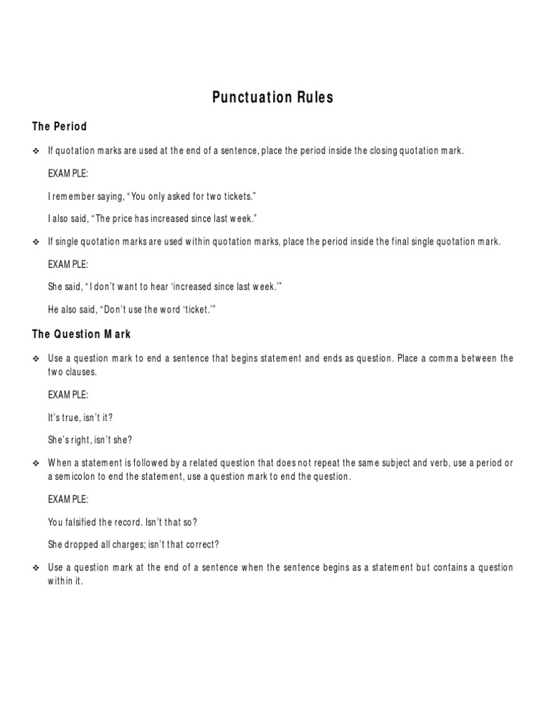 Punctuation Rules | PDF | Ellipsis | Comma