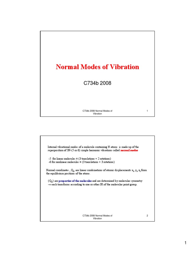 Group Theory-Part 10 Normal Modes of Vibration | PDF | Raman ...
