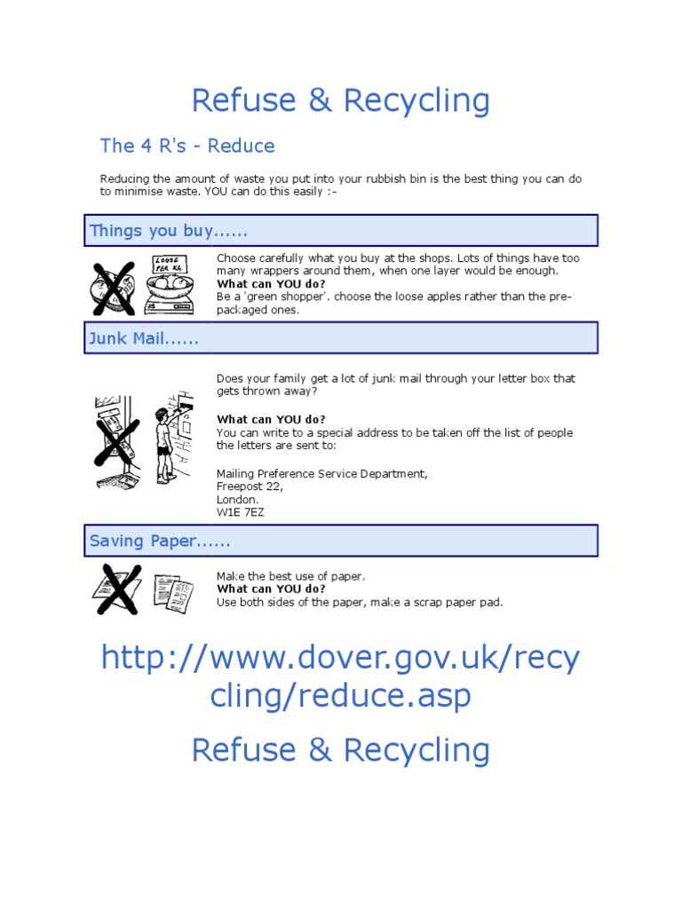 4 R's | PDF | Recycling | Waste Management