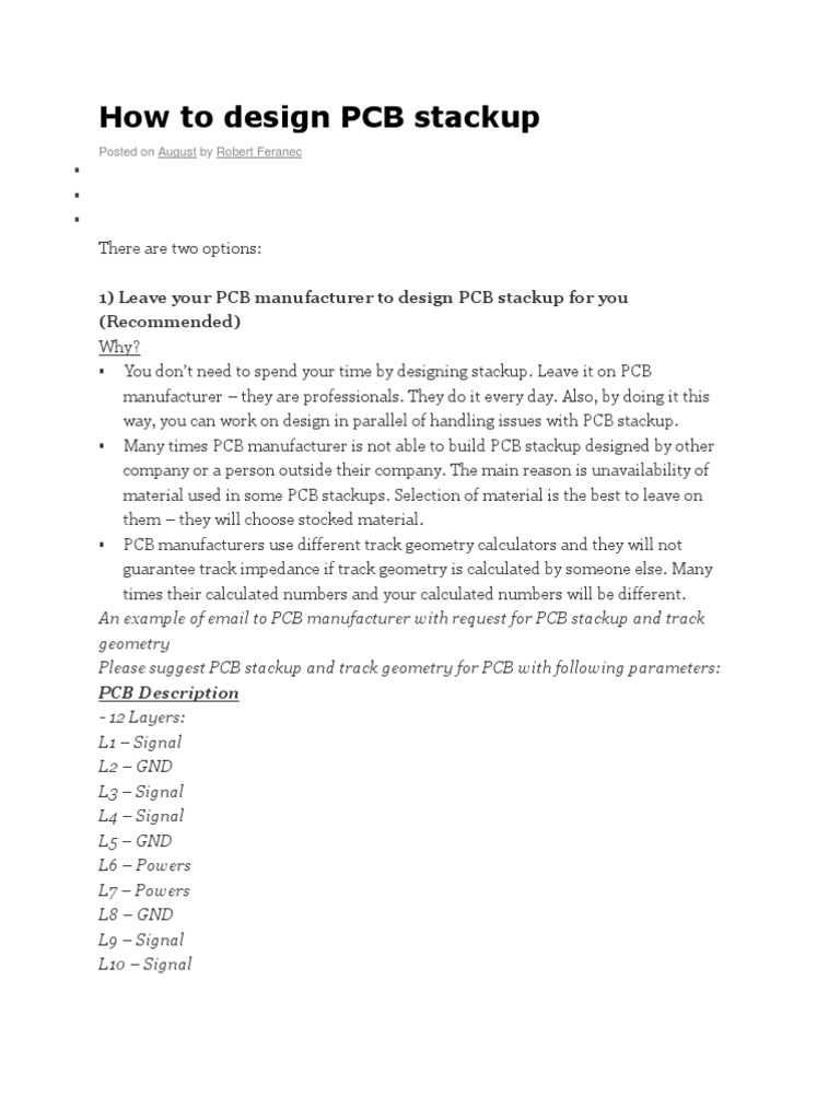 How To Design PCB Stackup | PDF | Printed Circuit Board | Electromagnetism