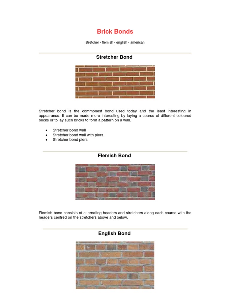 Brick Bonds.pdf | Architectural Elements | Building Engineering
