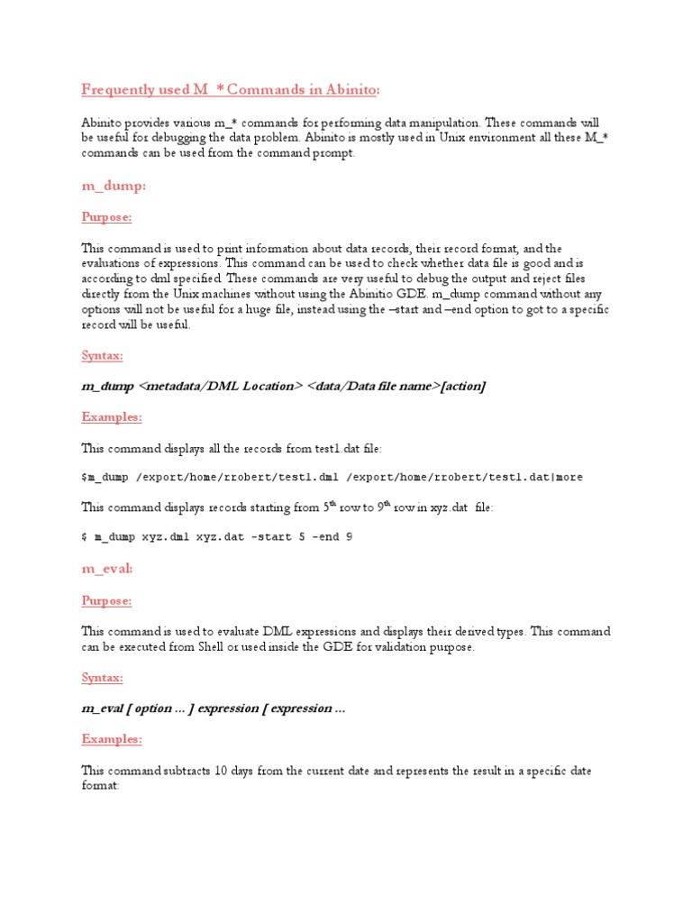 Abinitio Commands | Download Free PDF | Computer File | Command Line Interface