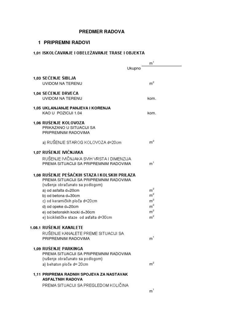 PREDMER RADOVA-rev1 | PDF