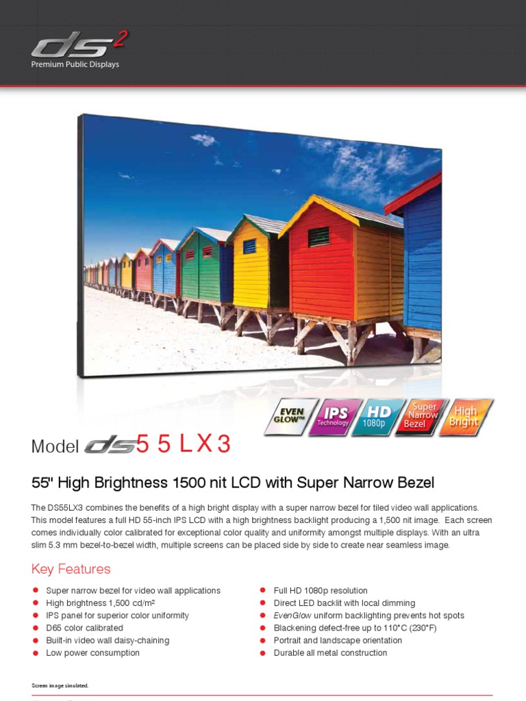 Specifications For DynaScan DS55LX3 | PDF | Computer Monitor | Backlight