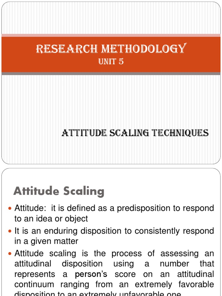 Research methodology - unit 5 - Attitude measurement | Likert Scale ...